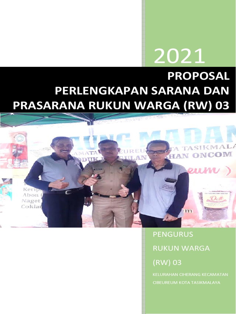 Proposal Perlengkapan Sarana Dan Prasarana Rukun Warga (RW) 03 | PDF