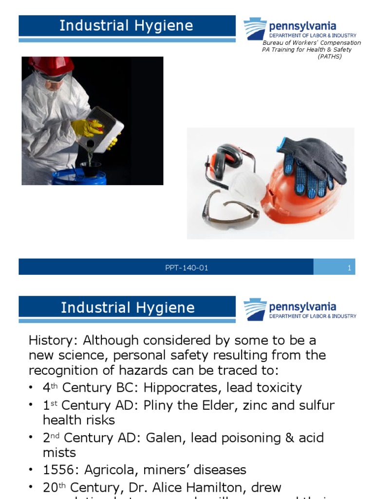 Industrial Hygiene: Bureau of Workers' Compensation PA Training For ...