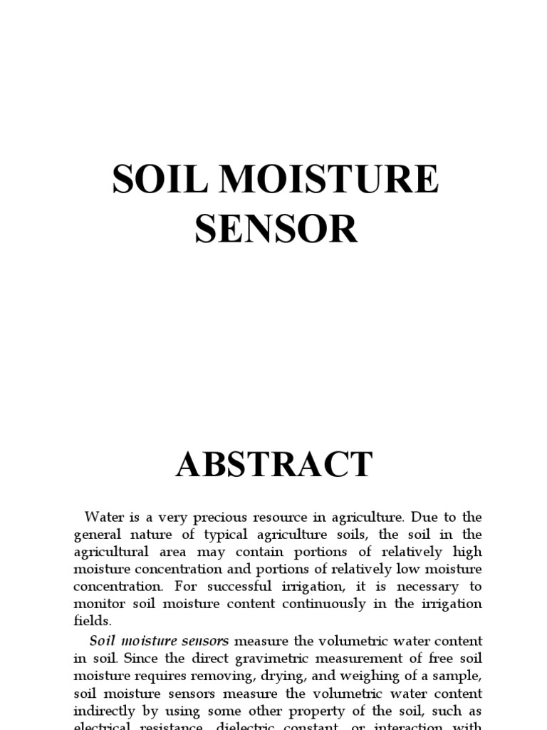 Soil Moisture Sensor | PDF