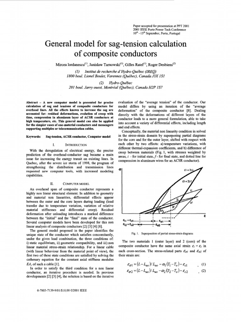 Sag Tension For Composite Conductors | PDF | Electrical Conductor ...