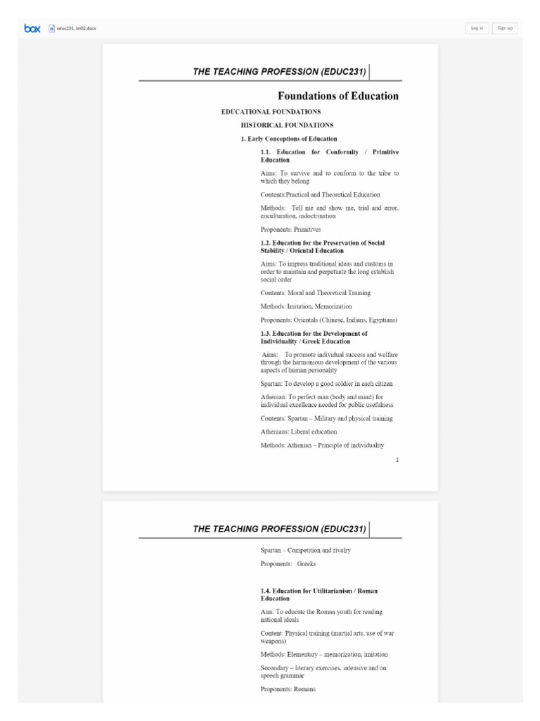 Chapter 2 Foundations of Education | PDF