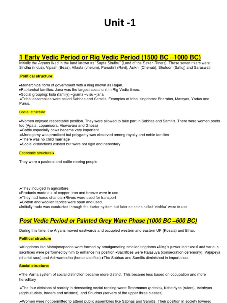Ctri Notes of All 5 Units ! | PDF | Vedas | Indian Religions