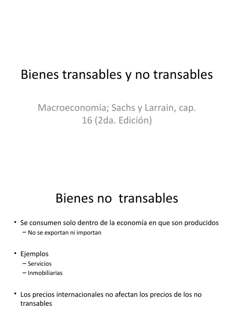 Bienes Transables y NoTransables | PDF | Precios | Oferta (economía)