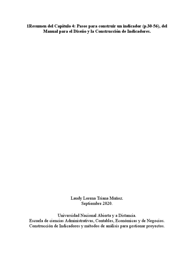 Resumen Pasos para Construir Un Indicador | PDF | Medición | Fórmula Resumen Pasos para Construir Un Indicador | PDF | Medición | Fórmula
