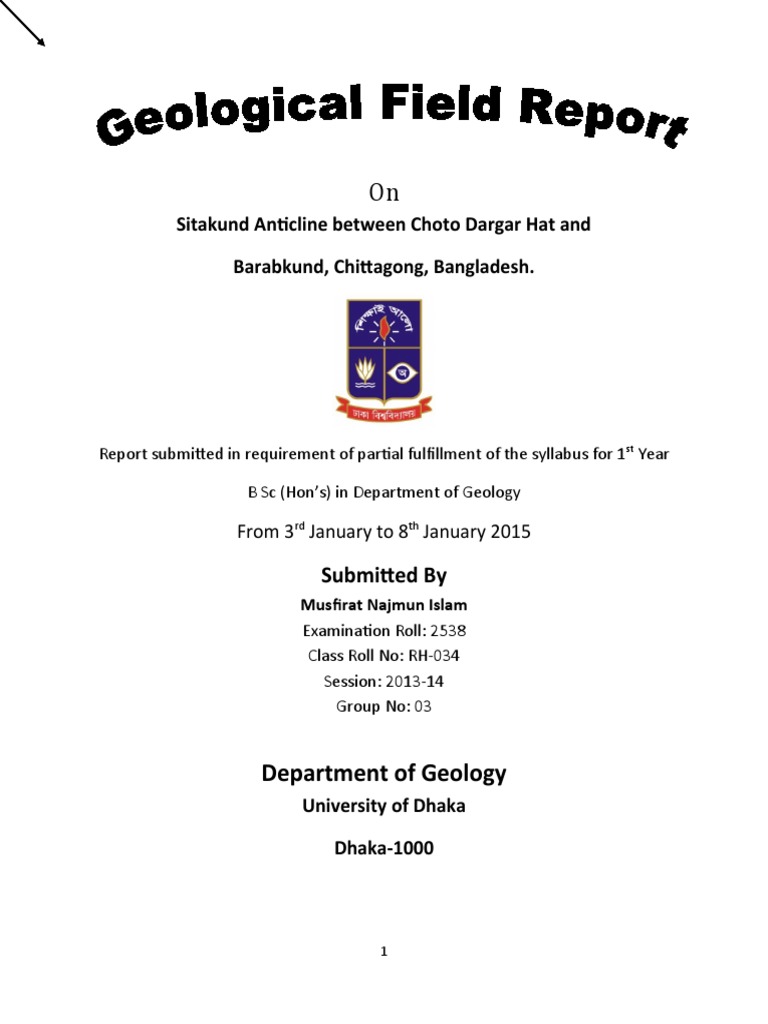 Geological Field Report On Sitakund Anti | PDF | Sedimentary Rock | Shale