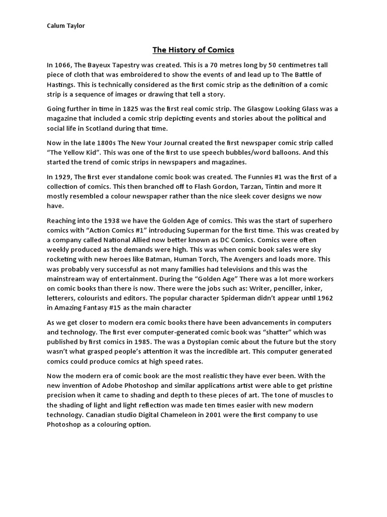 The Evolution of Comics: From Early Tapestries and Newspaper Strips to ...