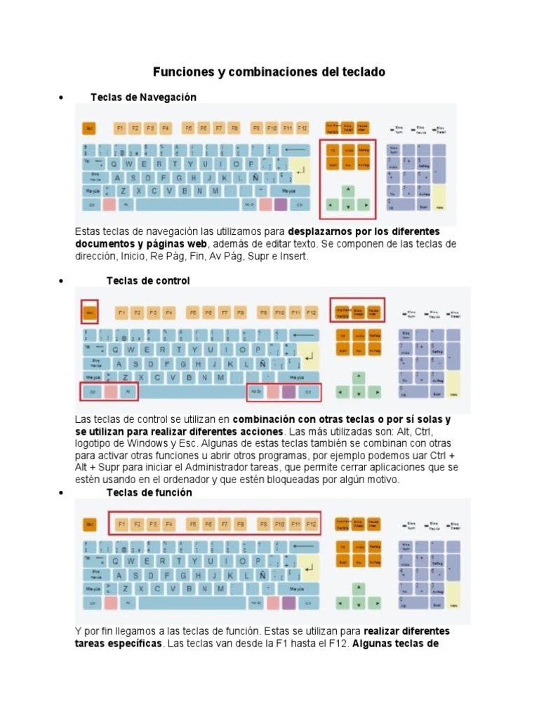 Funciones y Combinaciones Del Teclado | PDF | Ventana (informática ...