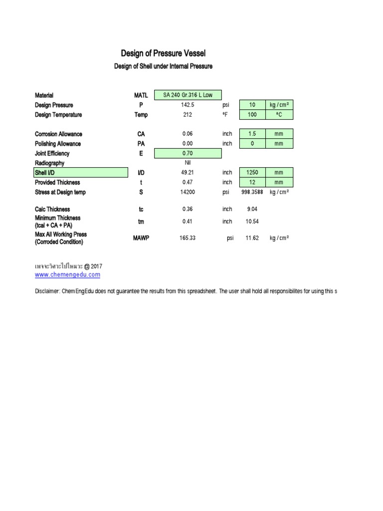 Pressure Vessel Design Specifications | PDF | Materials | Continuum ...