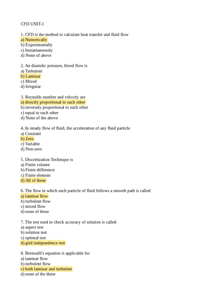 CFD Mid1 Exam | PDF | Computational Fluid Dynamics | Fluid Dynamics
