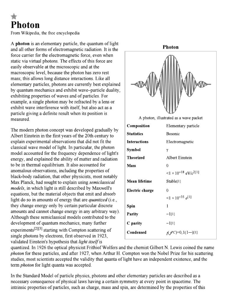 Photon - Wiki | PDF