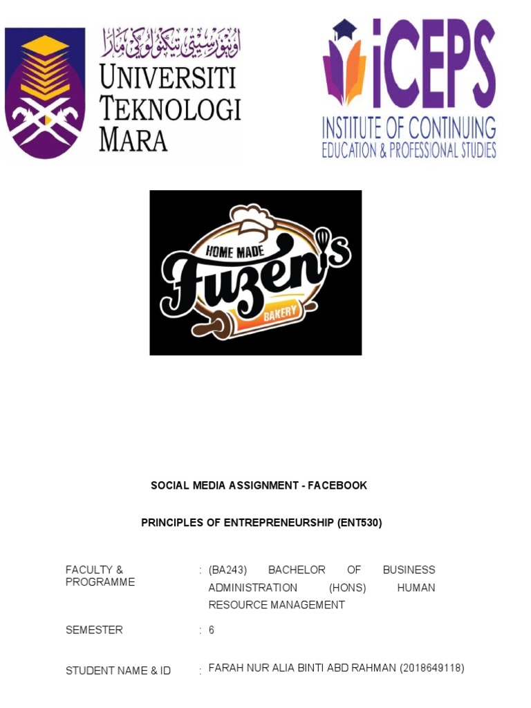Social Media Assignment - Facebook | PDF
