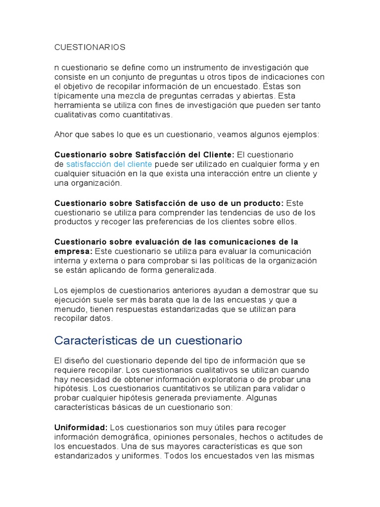 Que Es Un Cuestionario | PDF | Cuestionario | Science