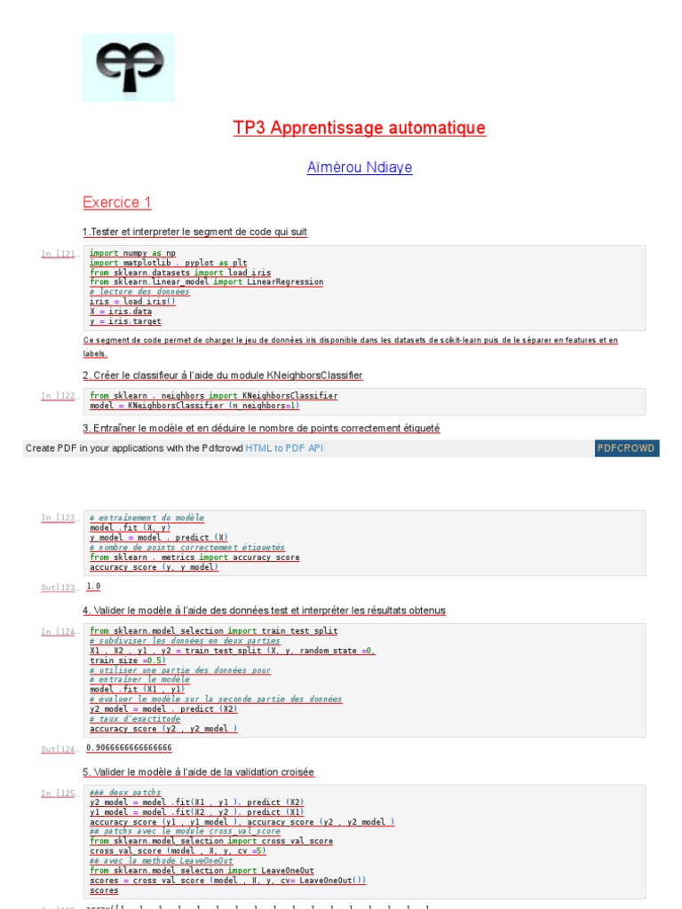 Classification avec KNN et SVM en Python | PDF | Machine à vecteurs de support | Apprentissage ...