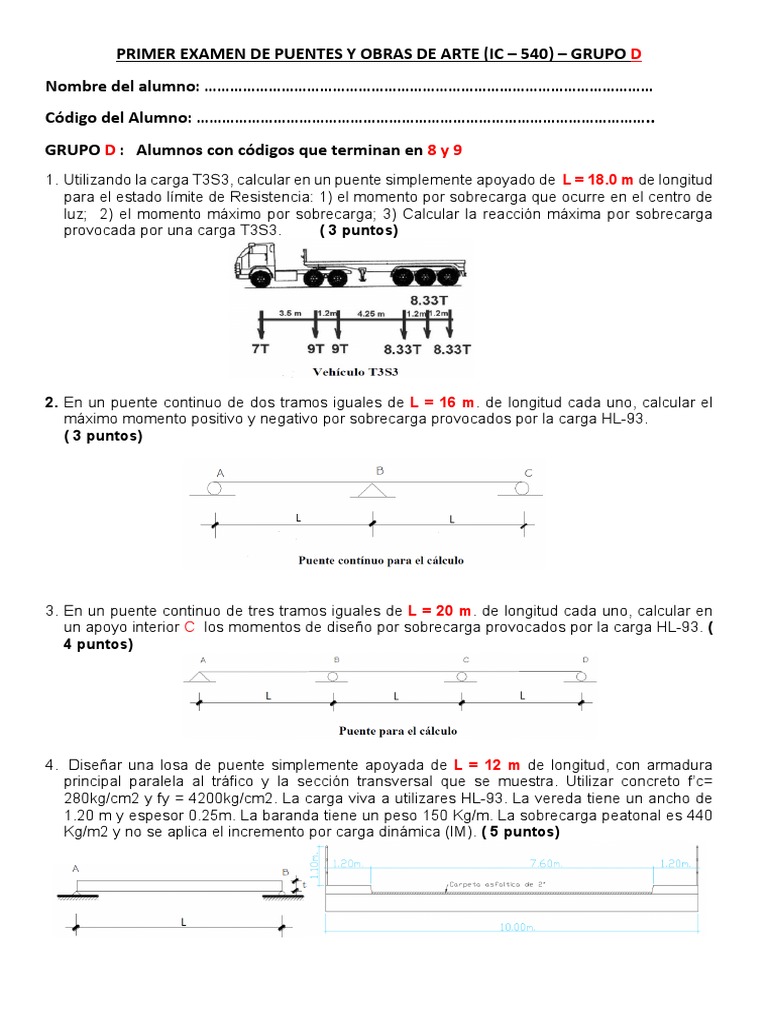 Cálculos y Diseño de Puentes IC-540 | PDF