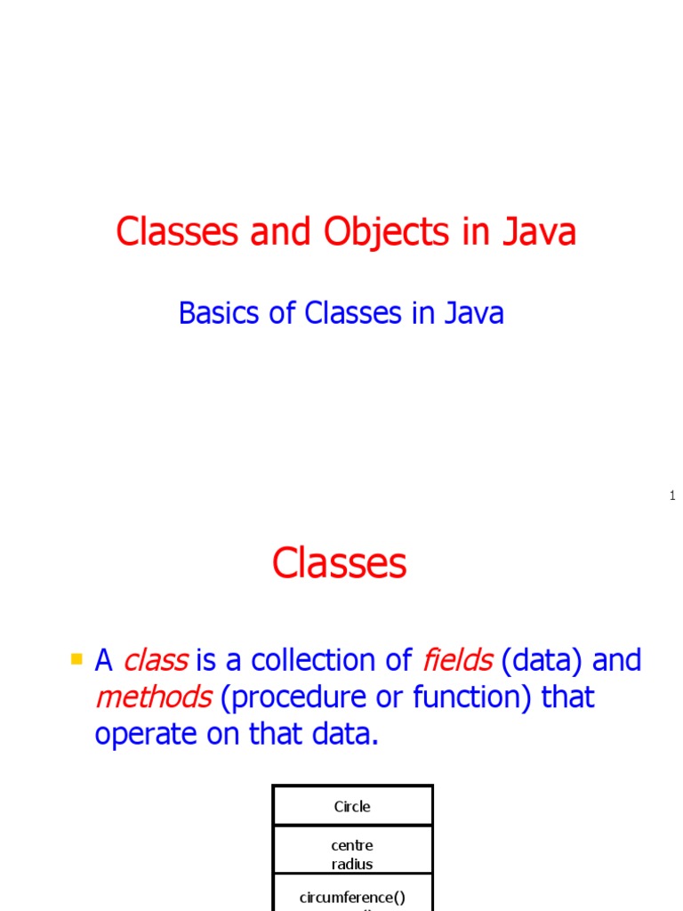 Classes And Objects In Java Pdf Constructor Object Oriented