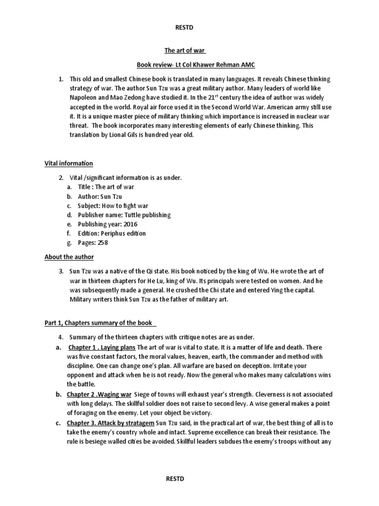 The Art of War | PDF | The Art Of War | Sun Tzu