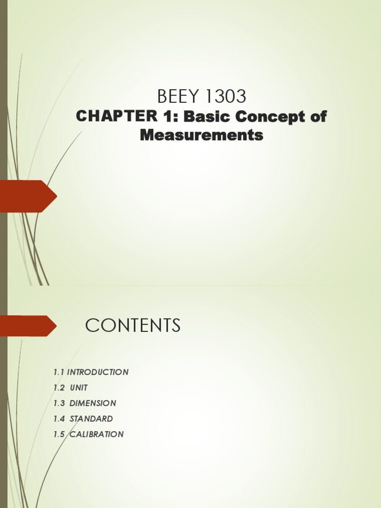 Chapter 1 - Basic Concept of Measurements | PDF | Volt | Voltage