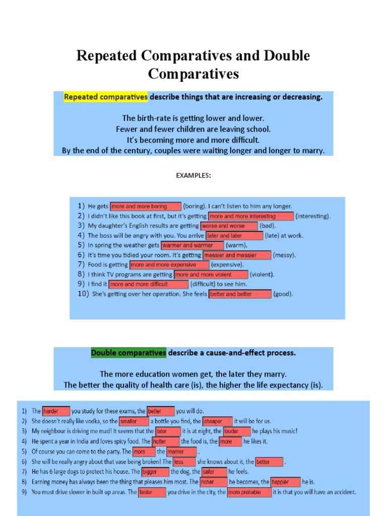 Repeated Comparatives and Double Comparatives | PDF | Self-Improvement
