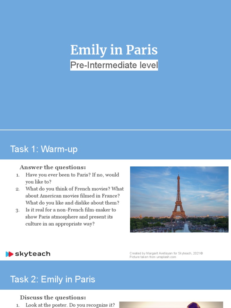 Emily in Paris (Worksheet) | Download Free PDF | Sales
