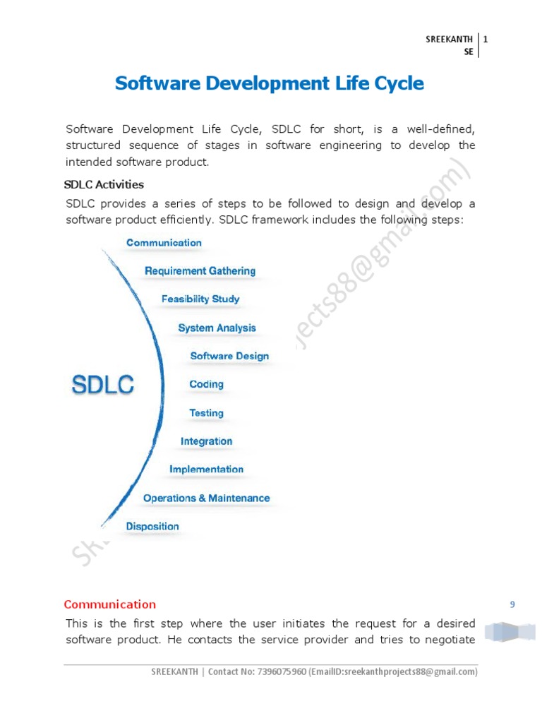 Software Development Life Cycle: SDLC Activities | PDF | Software ...
