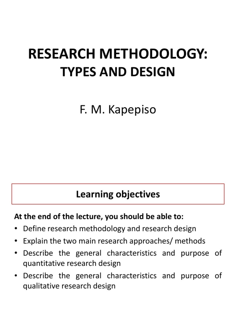 05 Research Methodology Designs | PDF | Quantitative Research ...