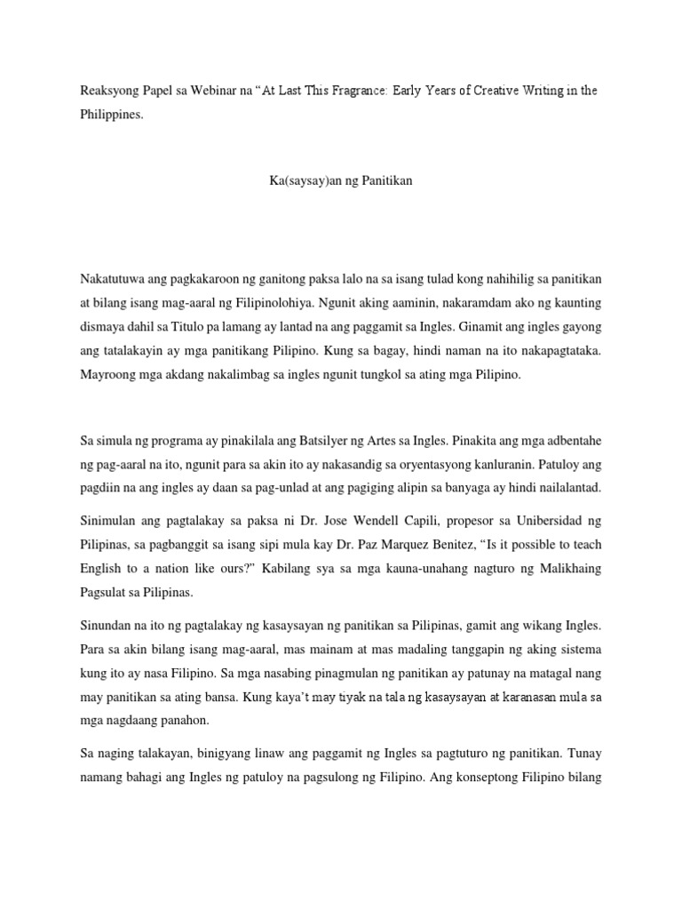 Reaksyong Papel | PDF