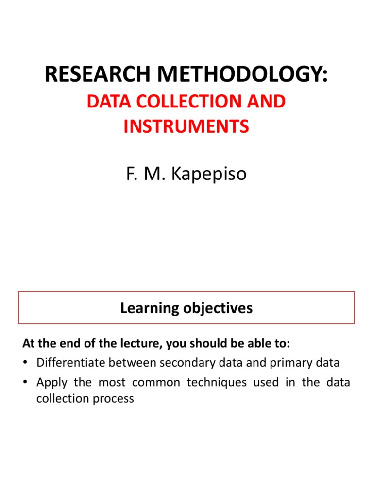 08 - Data Collection and Instruments | PDF | Survey Methodology ...