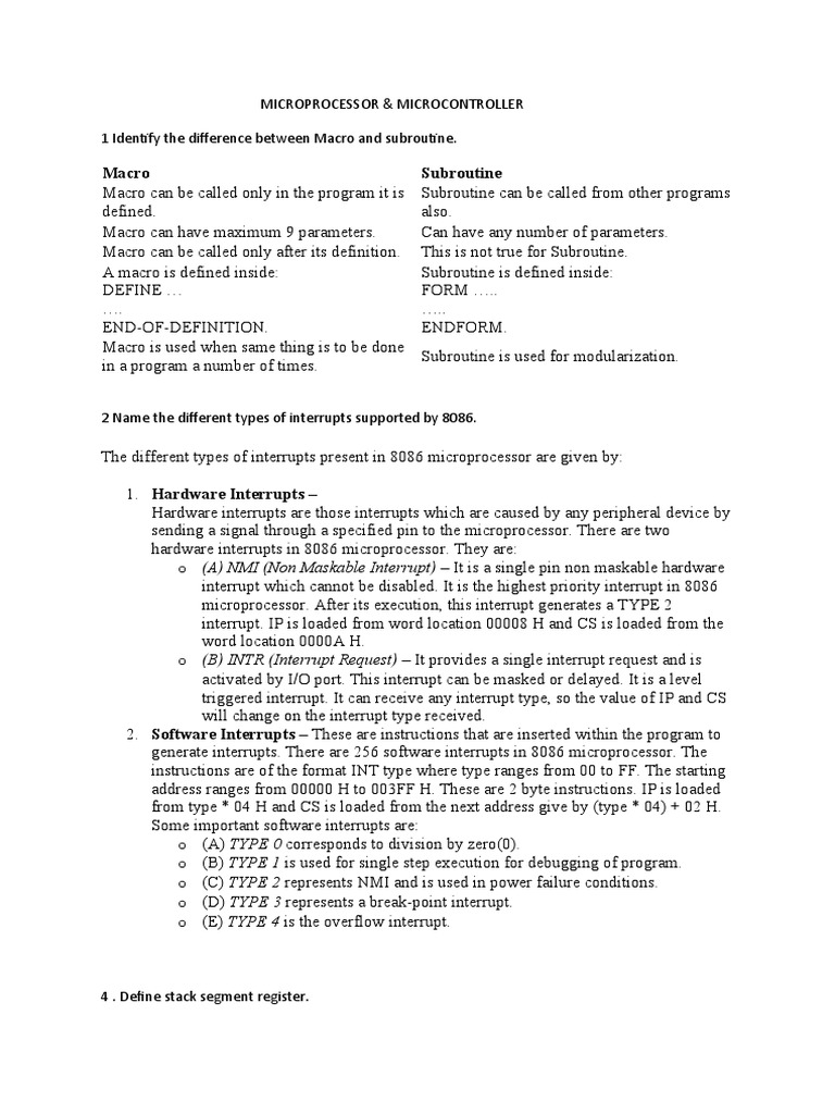 Microprocessor & Microcontroller | PDF | Modular Programming ...