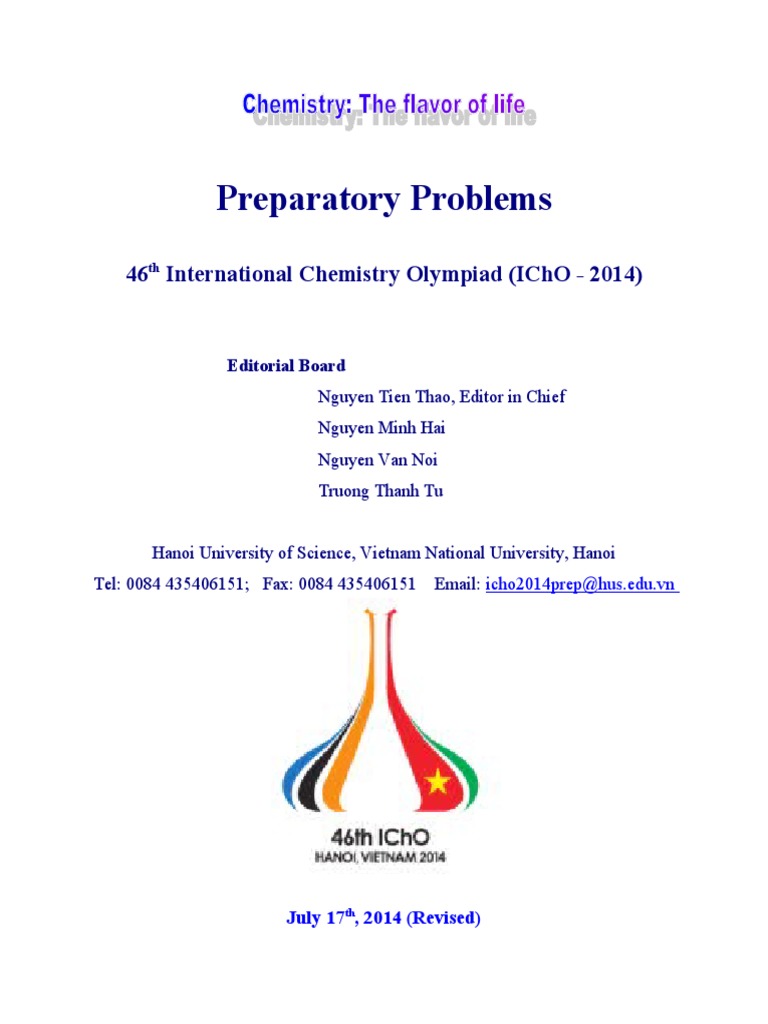 Preparatory Problems: 46 International Chemistry Olympiad (Icho - 2014) | PDF | Redox | Titration