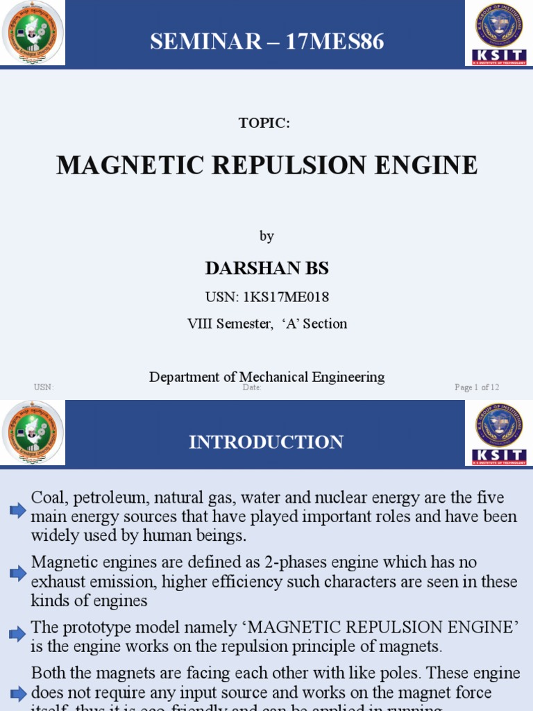 Magnetic Repulsion Engine Overview | PDF | Engines | Magnet