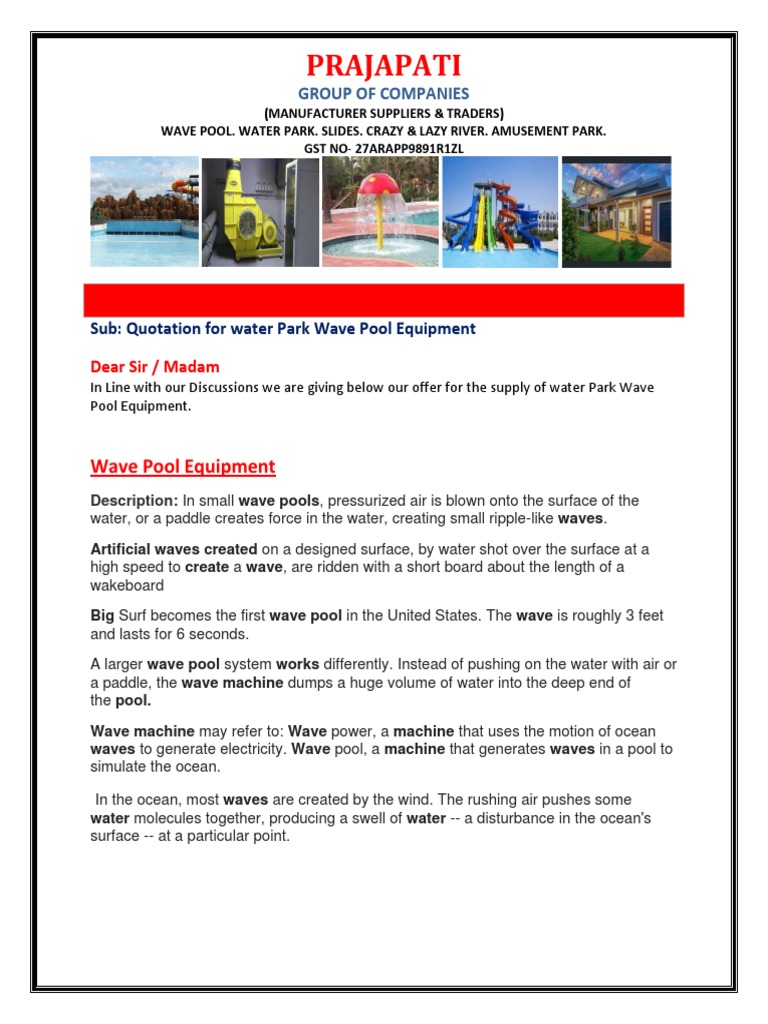 Wave Pool Format | PDF | Water Sports | Applied And Interdisciplinary ...