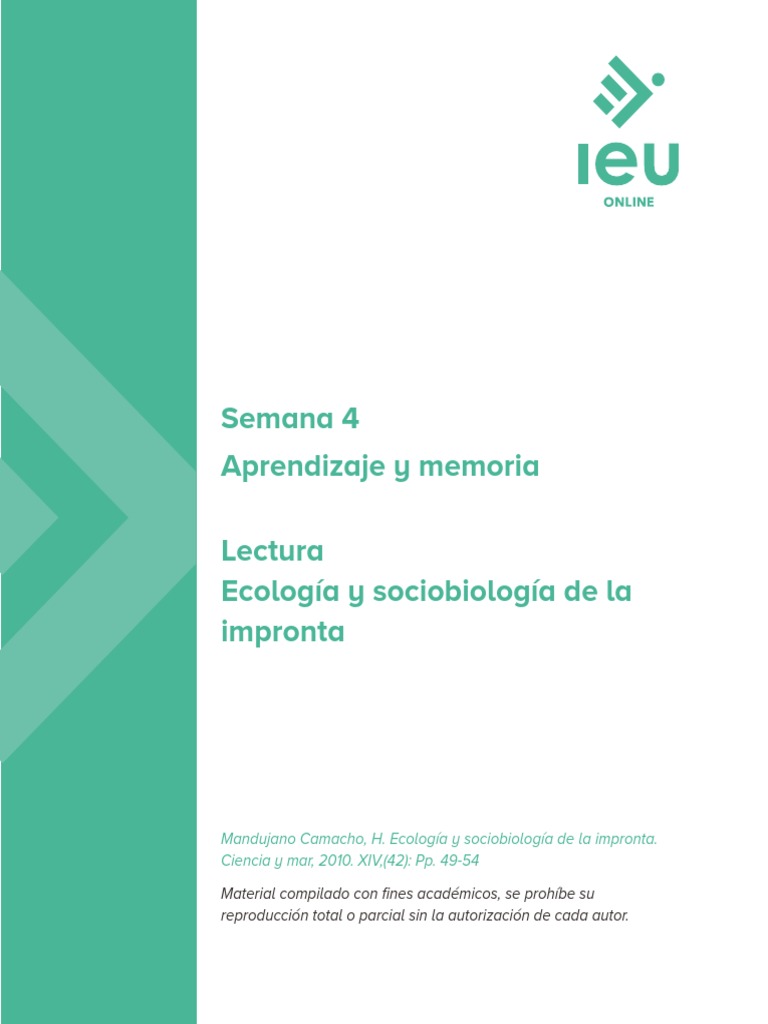 Impronta filial en Crocodylia | PDF | Memoria | Aprendizaje