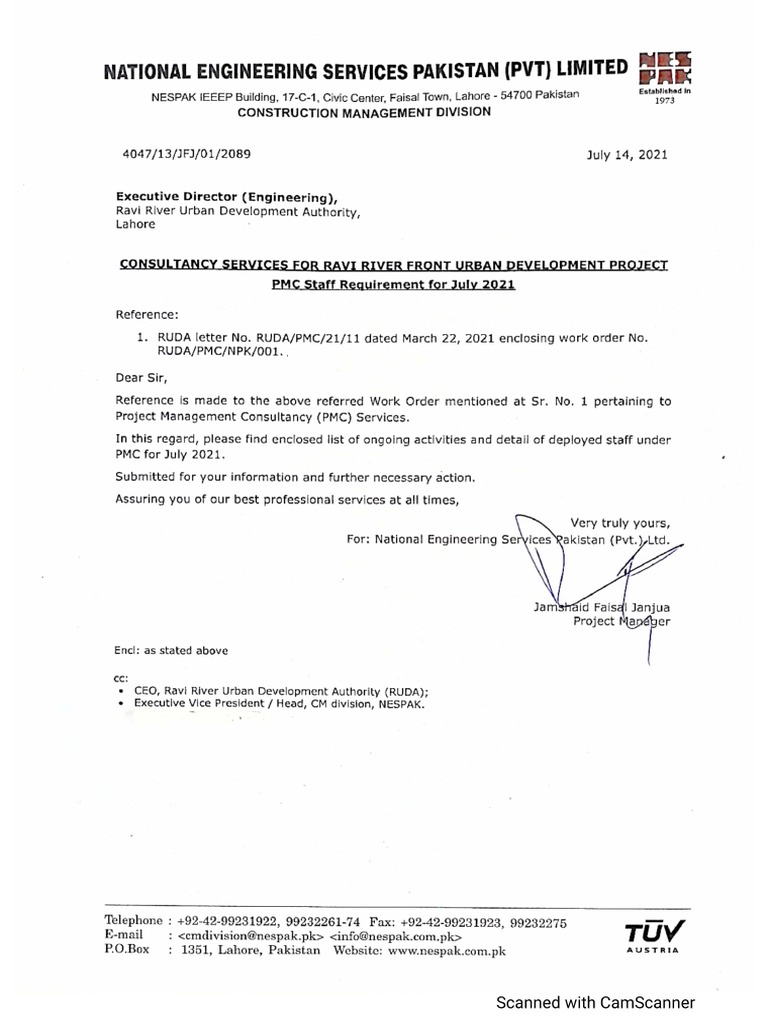 NESPAK Letter 2089 | PDF