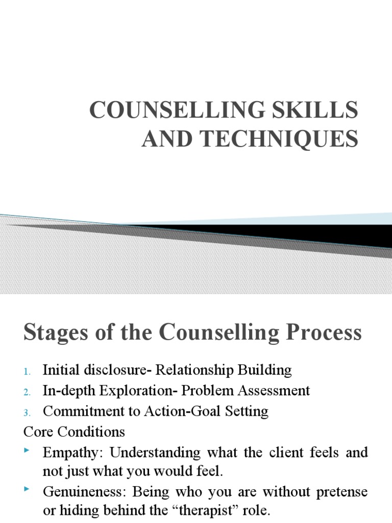 Counselling Skills and Techniques | PDF | Psychotherapy | Applied ...