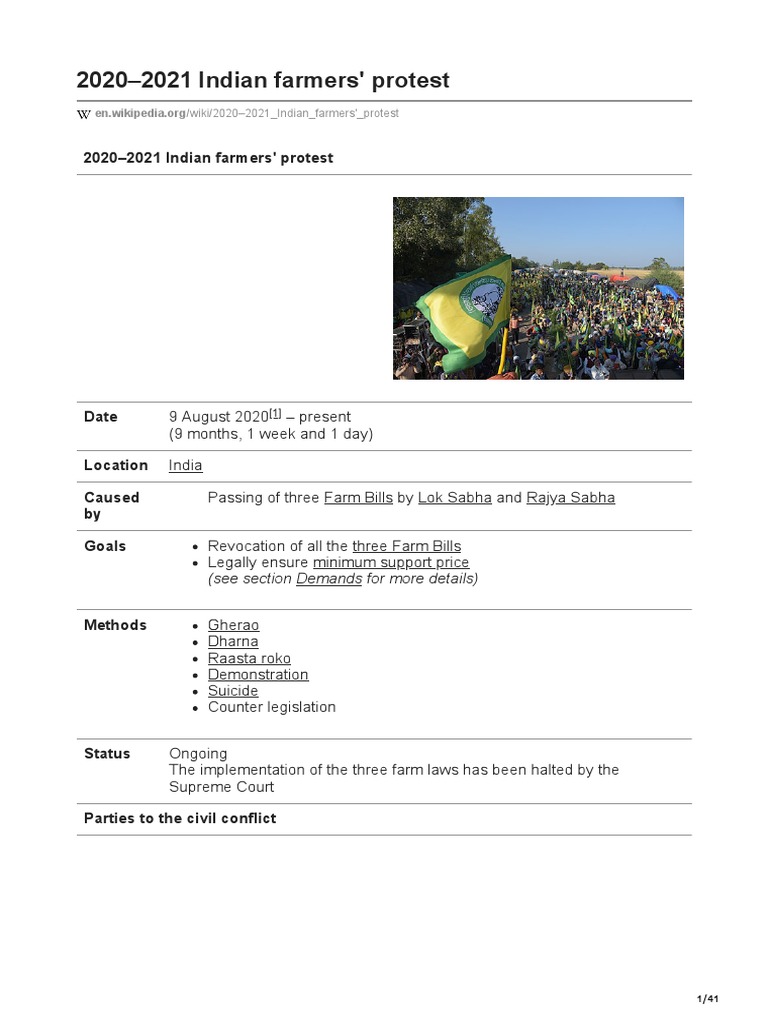 Indian Farmers Protest | PDF | Agriculture