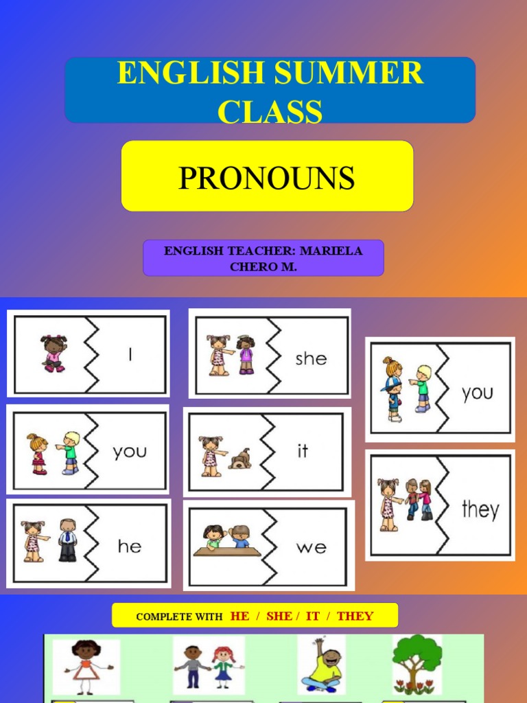 English Summer Class Pronouns Viernes 15 de Enero | PDF | Career ...