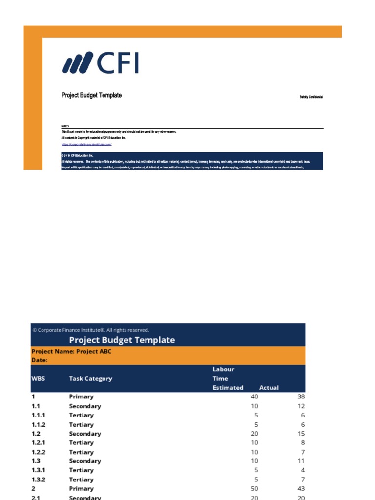 Project Budget Template PDF Property Law Social Information