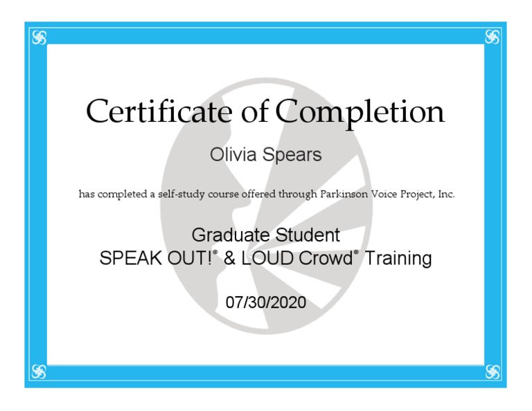 Speak Out and Loud Crowd Training Certificate | PDF