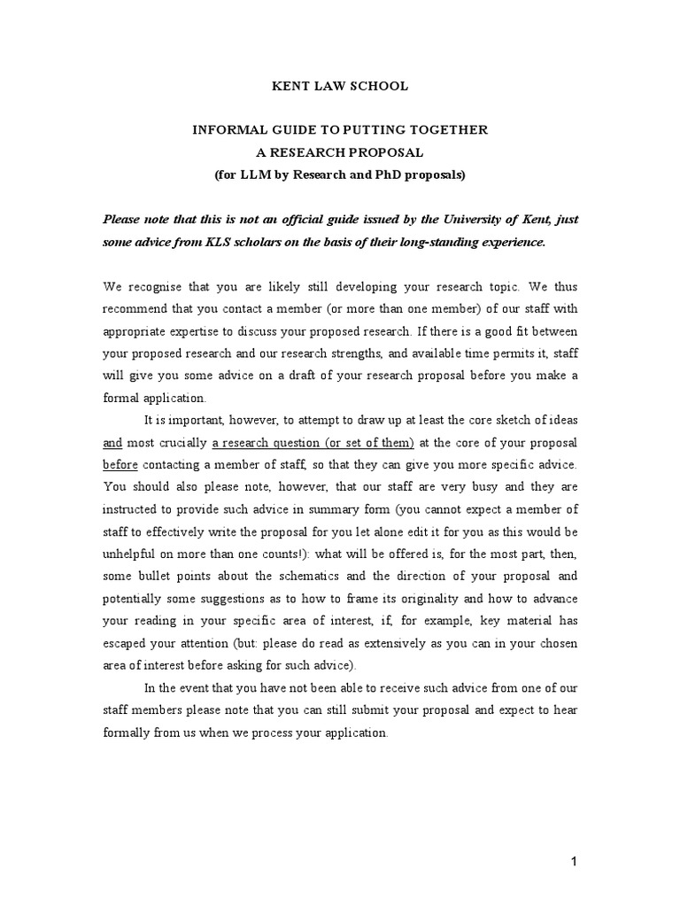 Research Proposal Guide for LLM and PhD | PDF | Thesis | Theory