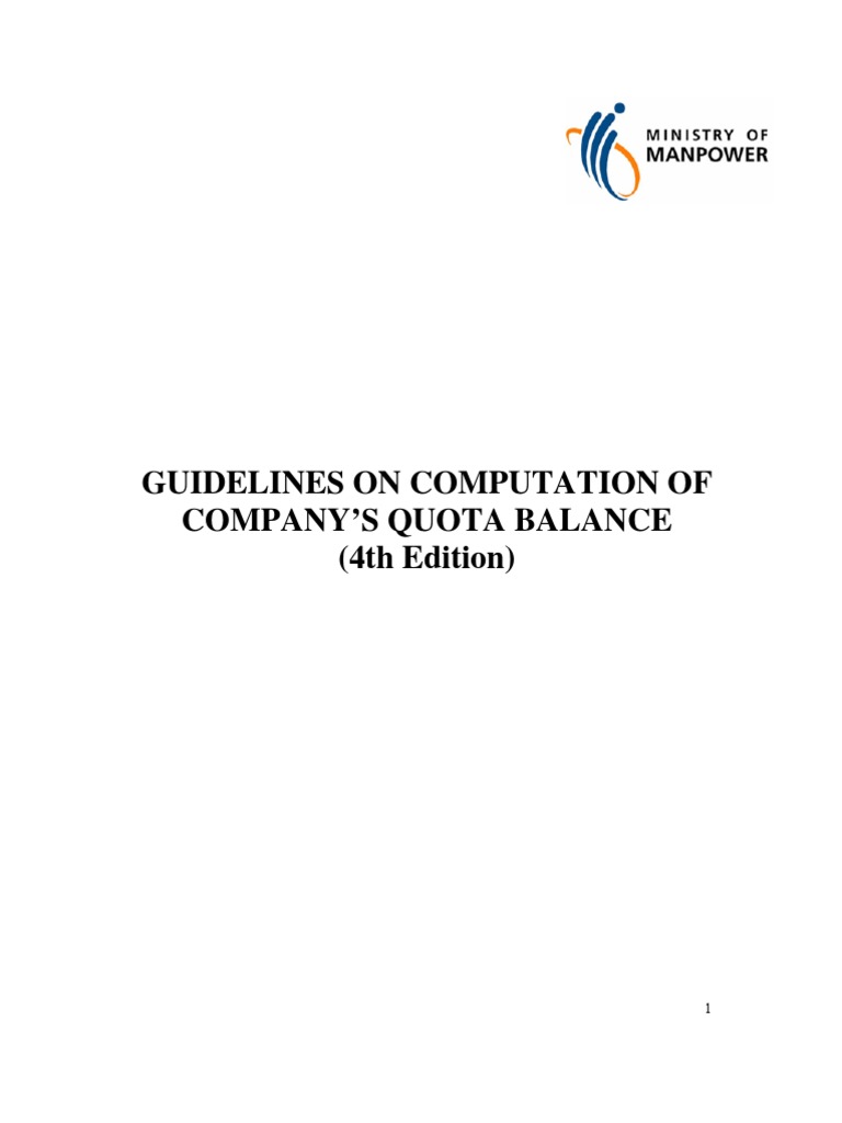Guide On Comp of Company Quota Balance | PDF | Foreign Worker | Workforce