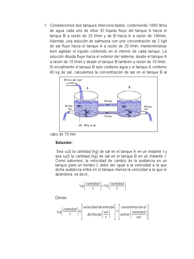 Aplicación de Ecuaciones Diferenciales | PDF | Concentración | sal