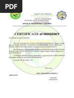 Cert. of Indigency Template | PDF