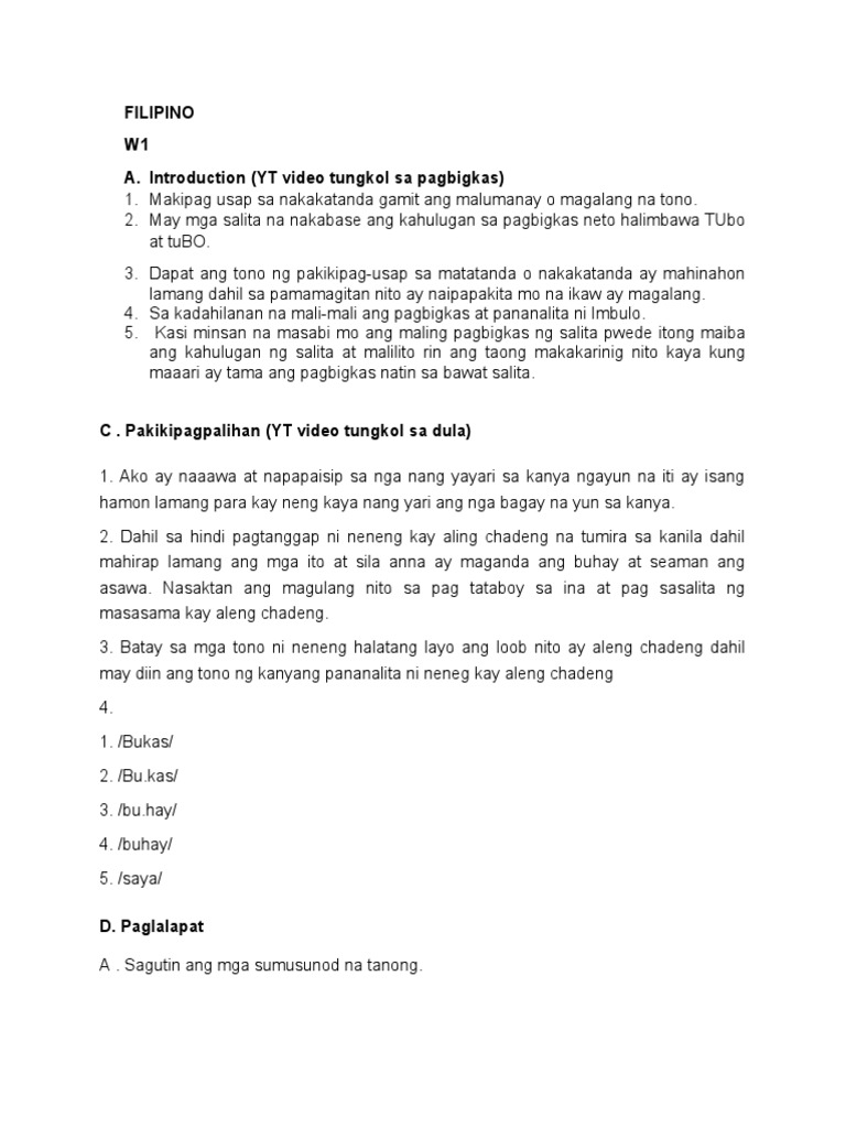 Filipino Module | PDF