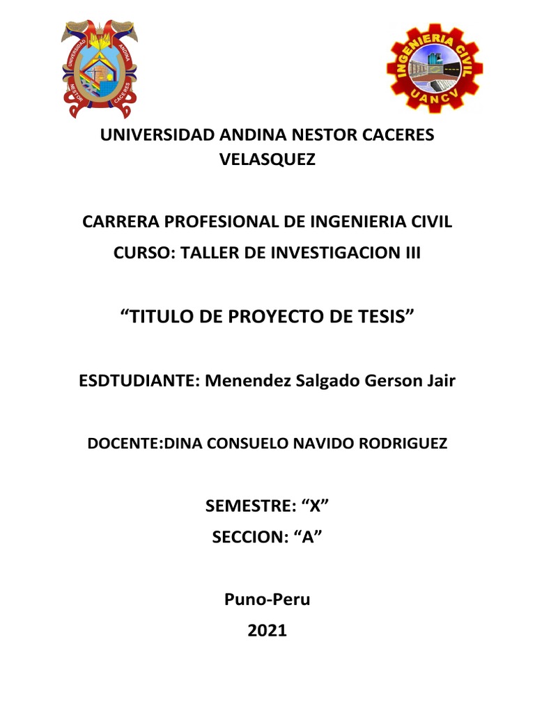 Titulo Tentativo de Tesis | PDF