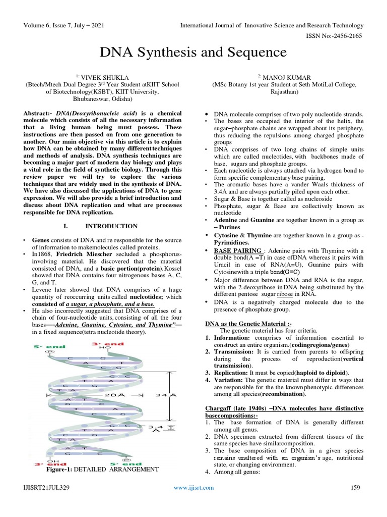 DNA Synthesis and Sequence | PDF | Dna Replication | Dna