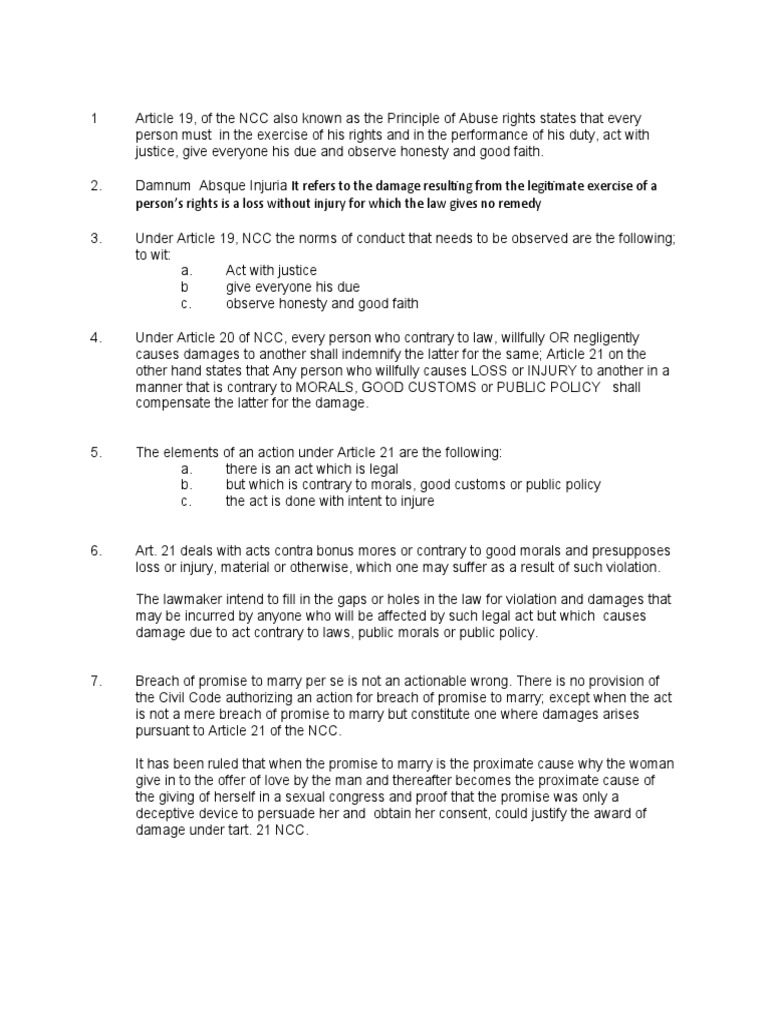 Civil Law Assignment No.2 | PDF | Marriage | Damages