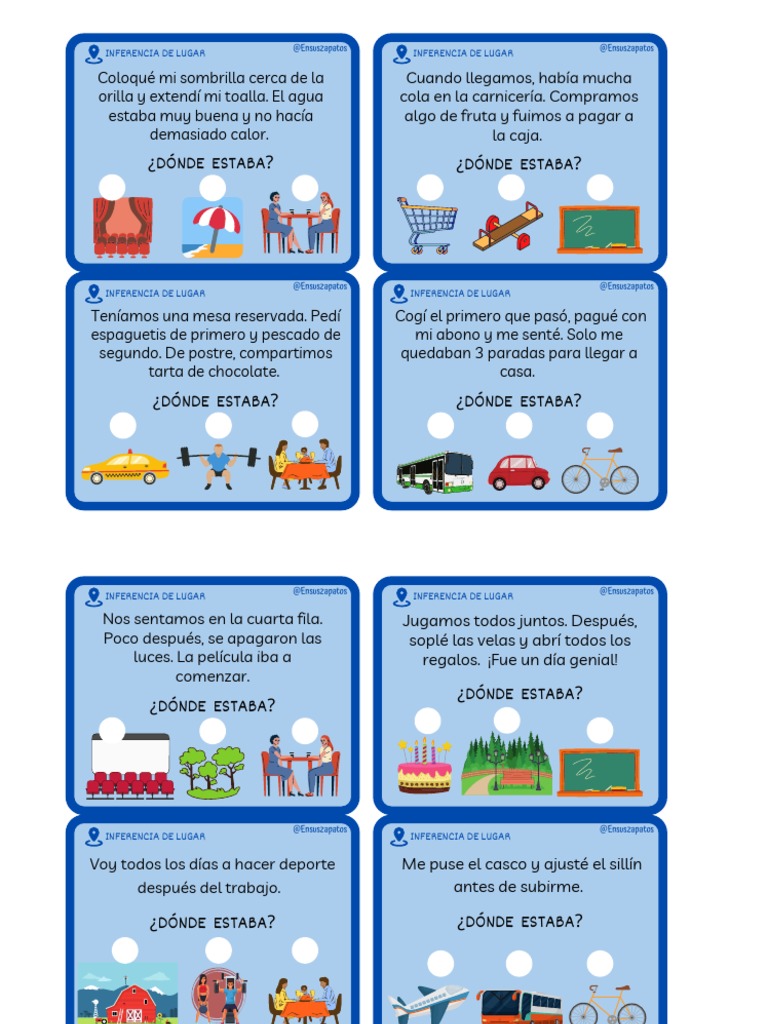Actividades de Inferencias para Adolescentes | PDF | Alimentos