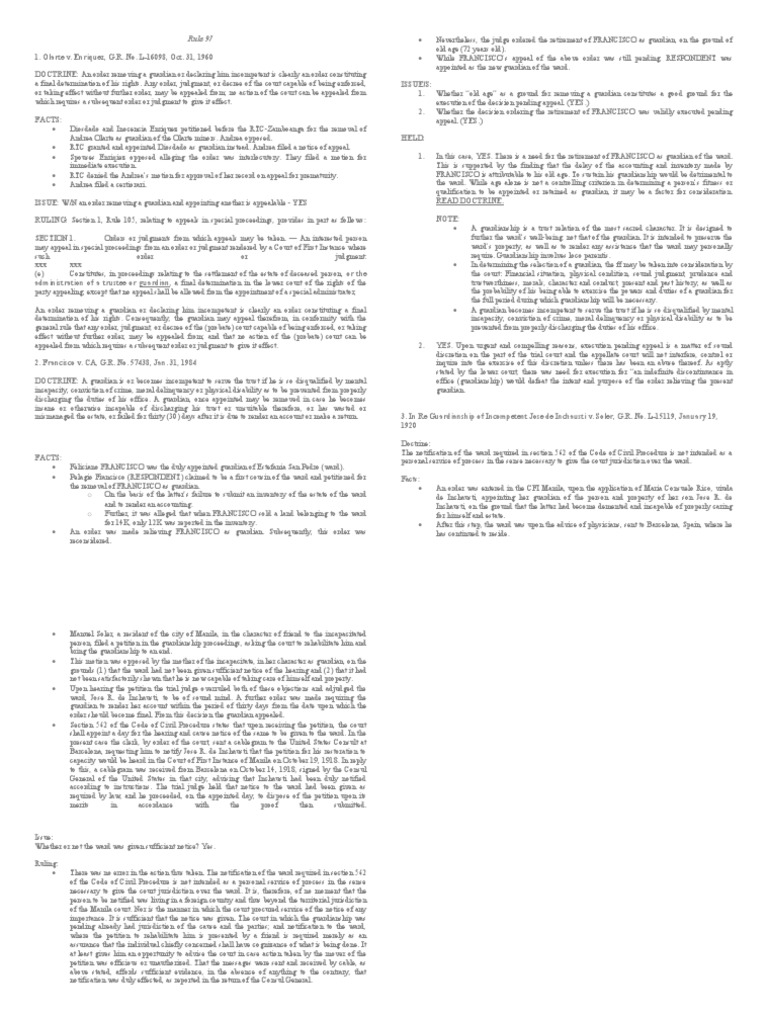 Rule 97 outlines removal of guardians | PDF | Trust Law | Legal Guardian