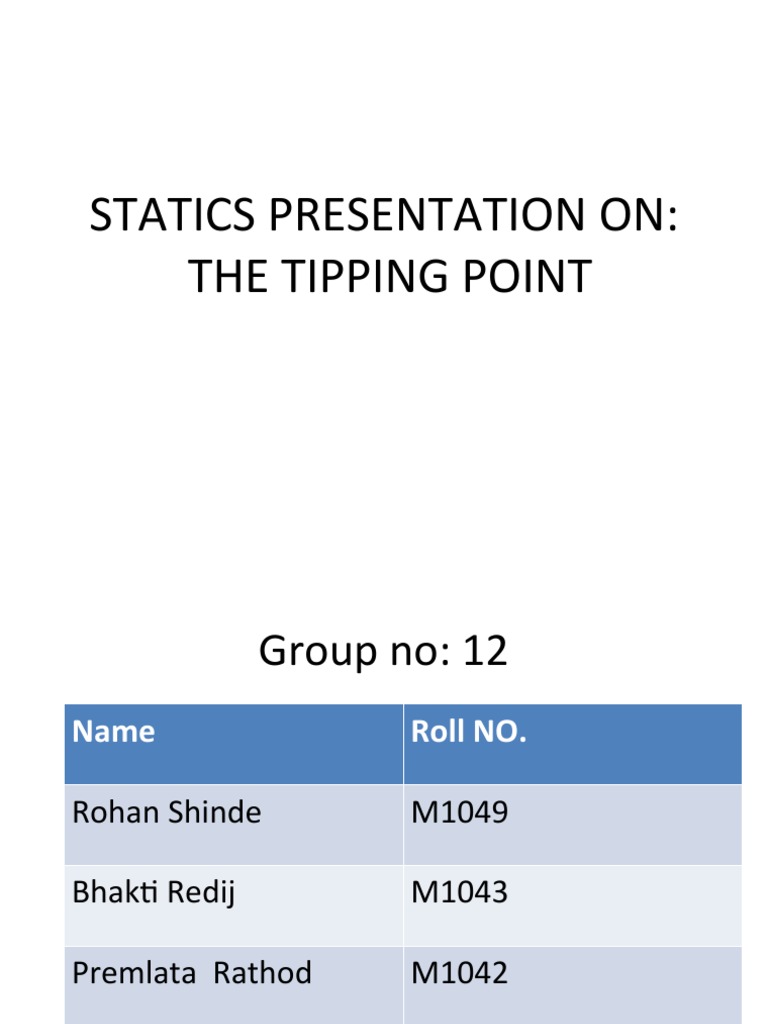 Statics Presentation On: The Tipping Point | PDF