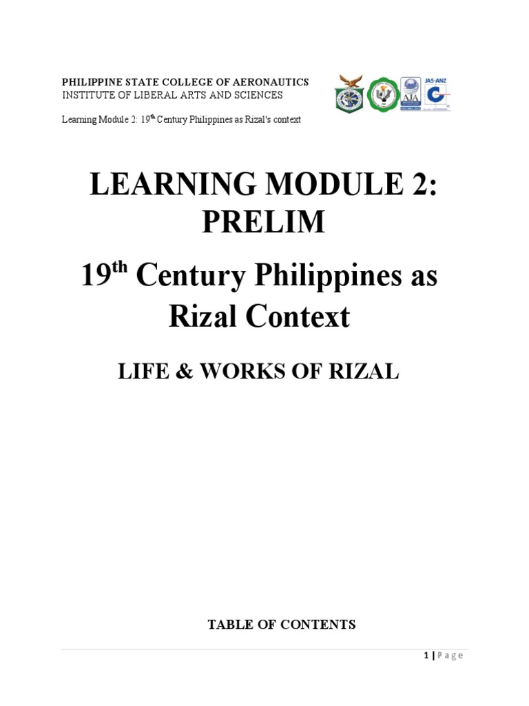 Life and Work of Rizal Module 2 - Prelim | PDF | Philippines | Spanish Empire
